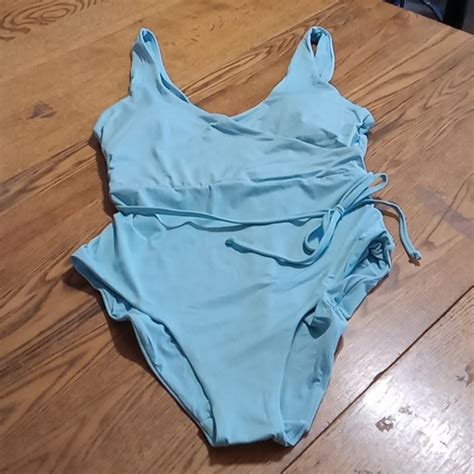 Andie Swim Andie Womens Bathing Suit Small Light Sky Blue Belmar