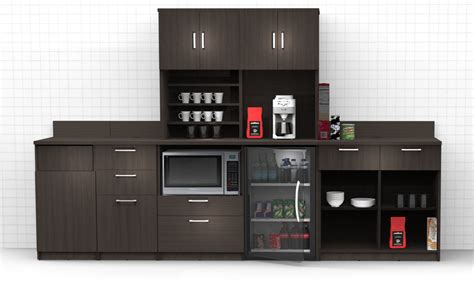 Breaktime Buffet Sideboard Kitchen Break Room Lunch Coffee Kitchenette Cabinets 5 Pc Espresso