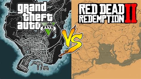 Gta 5 Vs Rdr 2 ComparaÇÃo De Mapas Qual É Maior Youtube