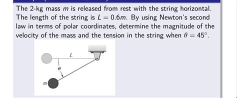 Solved The 2 Kg Mass M ﻿is Released From Rest With The