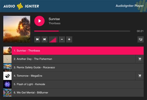 audioigniter music player at wp plugin