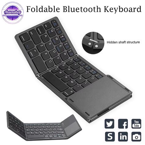 New Mini Folding Keyboard Wireless Portable Foldable Keyboard With Touchpad For Windowsandroid