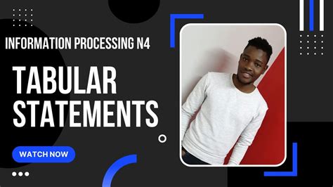 Information Processing N4 Tabular Statements Youtube