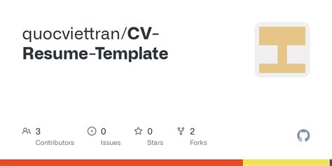 GitHub Quocviettran CV Resume Template