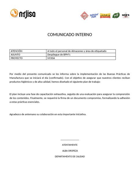 Comunicado Interno Pdf