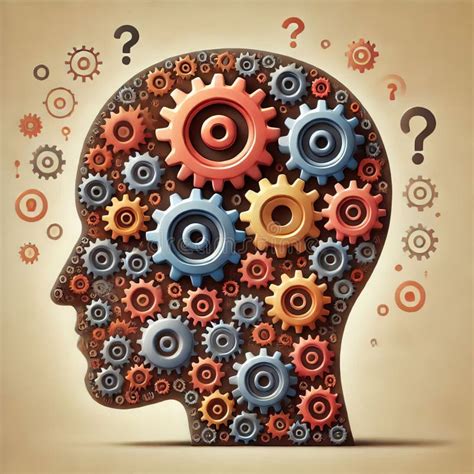 Critical Thinking A Brain With Gears Showing The Importance Of Q Stock