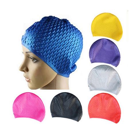 Feltechelectr Swim Caps Women 1pack Elastic Design Yellow Silicone Cap