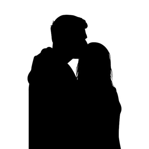 Silueta De La Pareja Vector Premium