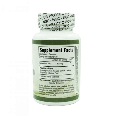 Fucoxanthin 500mg X 60 Gelatin Capsules Naturgin Products Usa