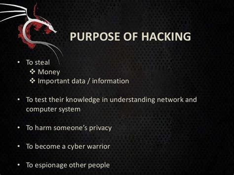 purpose of hacking to