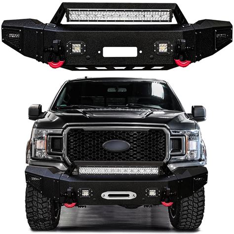 Vijay Steel Front Bumper With Led Spotlight For 2018 2020 Ford F150