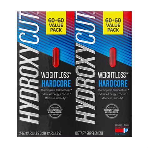 Hydroxycut Hardcore Scientifically Tested Energy And Weight Loss Pills Capsules 120 Ct Bjs