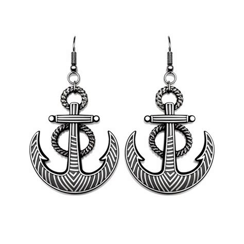 Premium Ai Image A Pair Of Earrings With An Anchor And Rope On Them