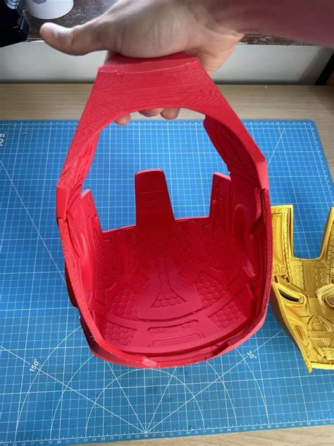 Iron Man Helmet Raw 3d Printed With Magnetic Back With Stand Etsy