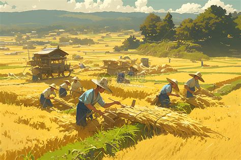 农民丰收场景插画图片下载 正版图片601112974 摄图网