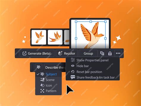 premium vector generative ai and simple text prompts in program for