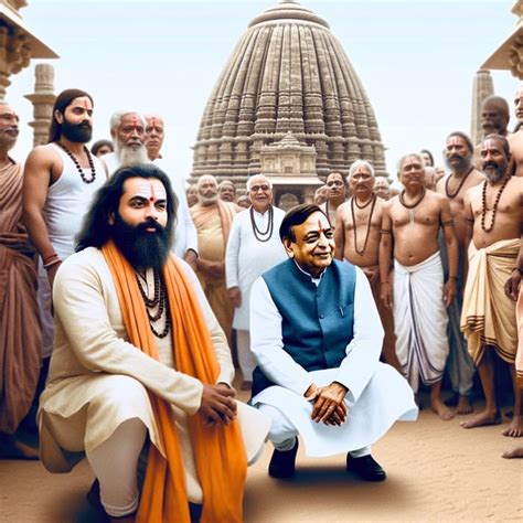 Vivek Gupta In Ayodhya Temple With Prominent Politician Ai Art Generator Easy Peasyai