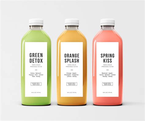 Juice Bottle Label Template Labels Bottles Editable Juice Labels