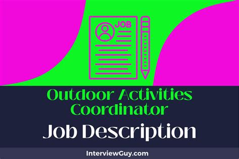 Outdoor Activities Coordinator Job Description [updated For 2026]