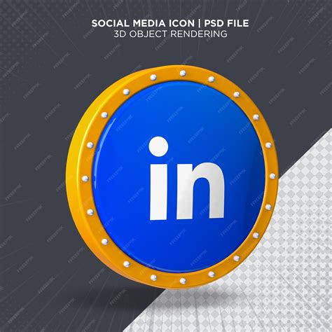 Premium Psd Social Media Linkedin Icon Circle Light Logo 3d Rendering