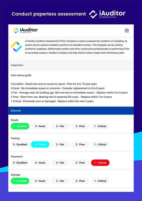 Facility Condition Assessment Free Templates Safetyculture With