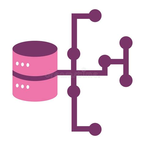 Servidor De Base De Datos Y Circuito Ilustración Del Vector