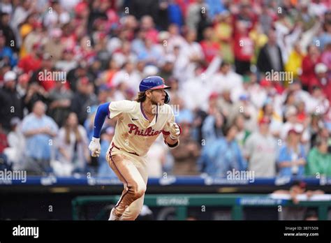 Philadelphia Phillies Alec Bohm In Action During A Baseball Game Sunday May 4 2025 In