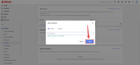 Domains Managing Access With Ip Address Blacklist And Whitelist Shoplazza Help Center