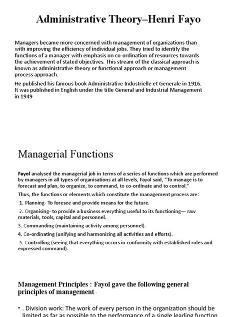 Administrative Theory Henri Fayo Adhaar Pdf Employment Theory
