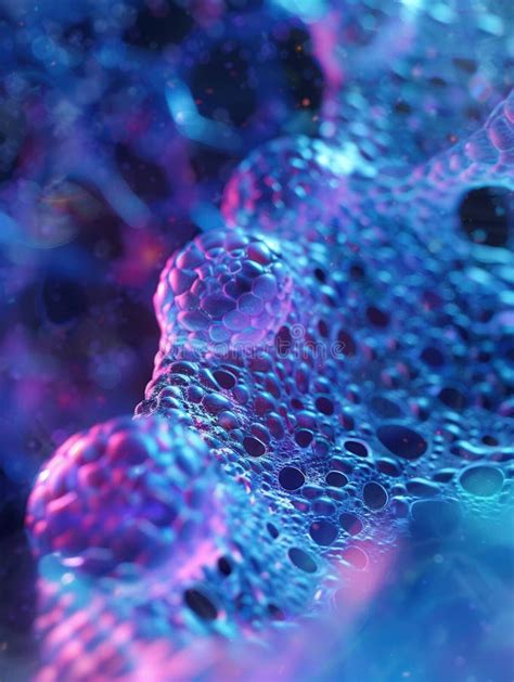 A Close Up View Reveals A Complex Cellular Structure With Prominent