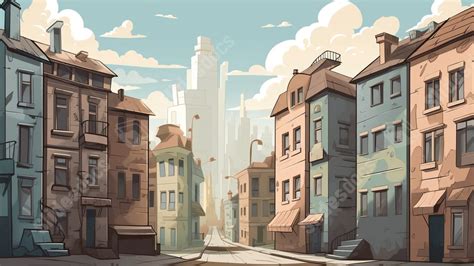Fondo Edificio De Dibujos Animados De La Ciudad Para Power Point Y