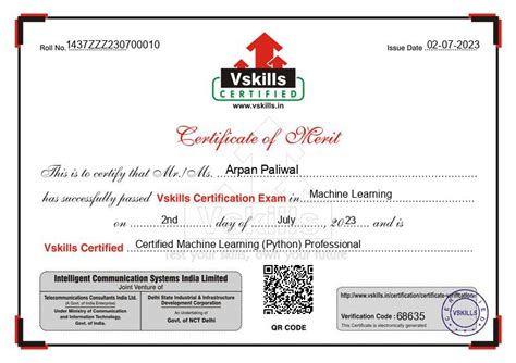 Arpan Paliwal Certified Machine Learning Python Professional