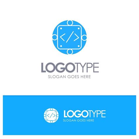 Code Custom Implementation Management Product Blue Solid Logo With Place For Tagline