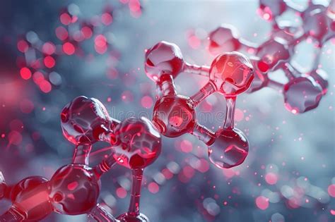 3d Botulinum Toxin Structure Material Is Glass With An Red Sphere Stock