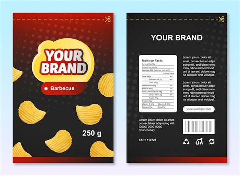 Premium Vector Fully Editable Chips And Snacks Packaging Template