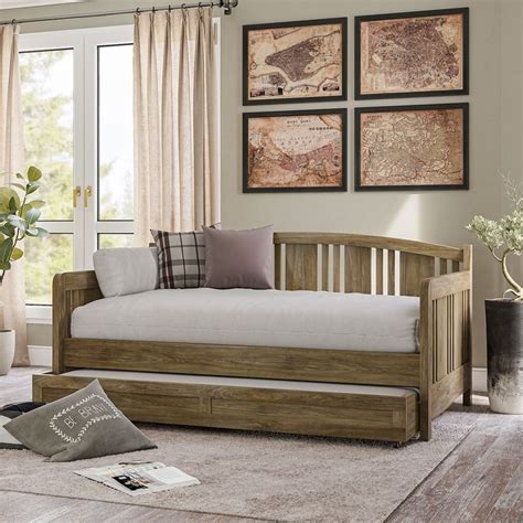 Lorient Farmhouse Twin Daybed With Storage Wooden Daybed With Trundle