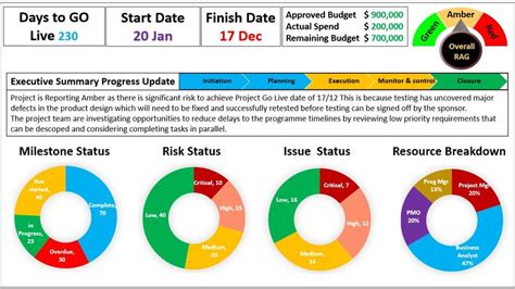 Project Management Dashboard Project Kpi Dashboard Powerpoint Etsy