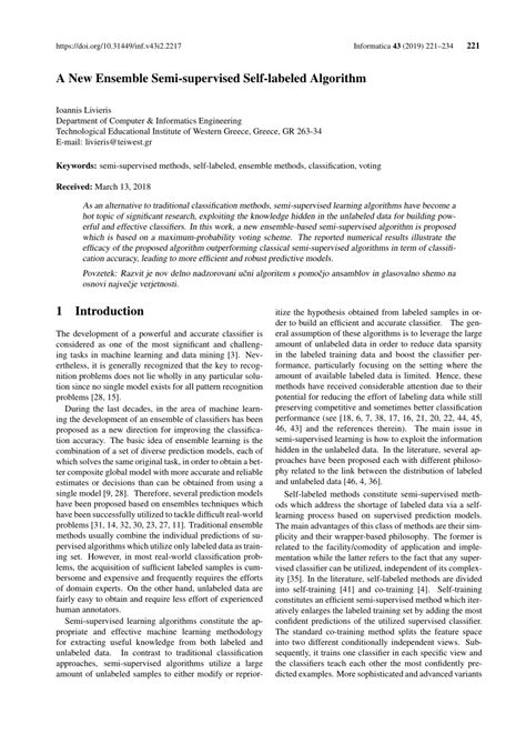 Pdf A New Ensemble Semi Supervised Self Labeled Algorithm