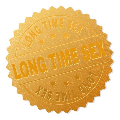 Gold Long Time Sex Medal Stamp Stock Vector Illustration Of Lasting