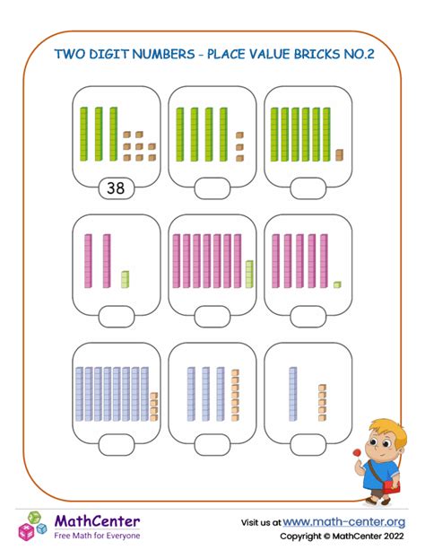Second Grade Worksheets Two Digit Numbers Math Center