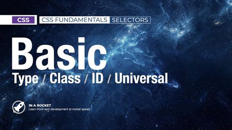 07 Basic Css Selectors Type Class Id And Universal Css Fundamentals Youtube