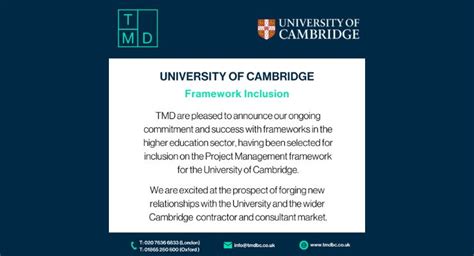 Cambridge University Framework Tmd Building Consultancy