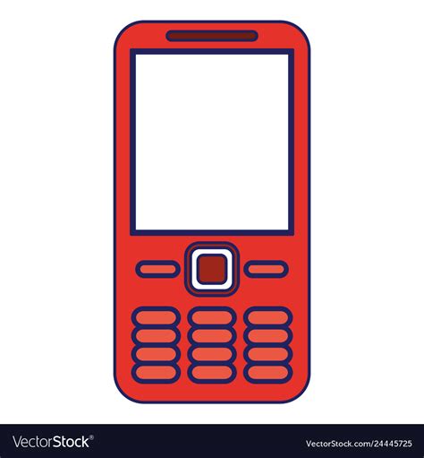 Cellphone Communication Device Blue Lines Vector Image