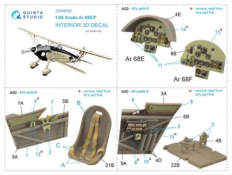 Decals Arado Ar 68 Ef 3d Printed And Coloured Interior On Decal Paper
