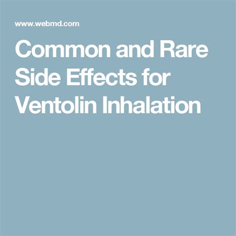 Ventolin Inhalation Side Effects And Safety