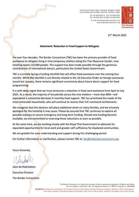 Joint Statement On World Refugee Day Support Myanmars Displaced Communities Through Border