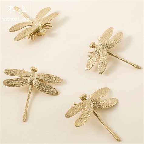 Dragonfly Brass Knobs And Pulls Drawer Knobscabinet Etsy