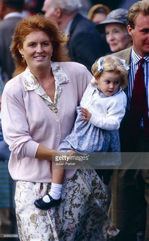 Sarah Duchess Of York With Princess Beatrice After Disembarking The