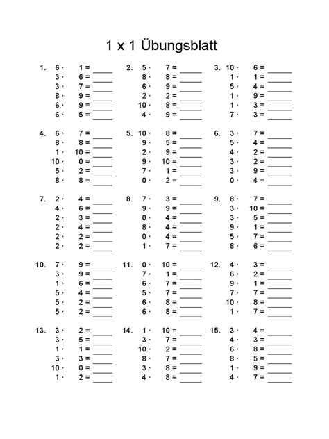 1x1 Uebungsblatt Pdf