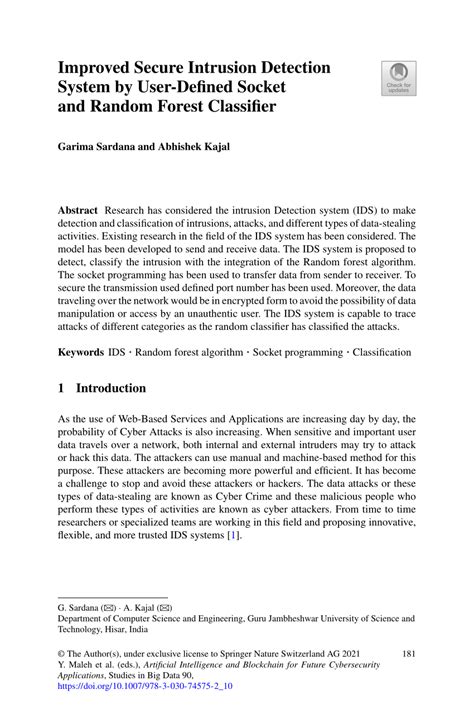 pdf improved secure intrusion detection system by user defined socket